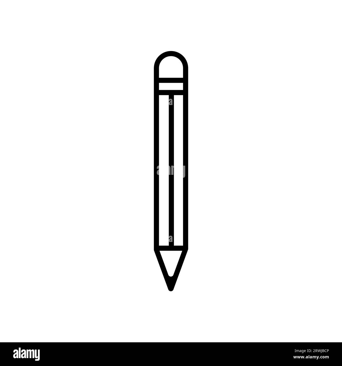 Pen, pencil Lineal Icon Symbol Vector. Black Outline Pen, pencil Icon ...