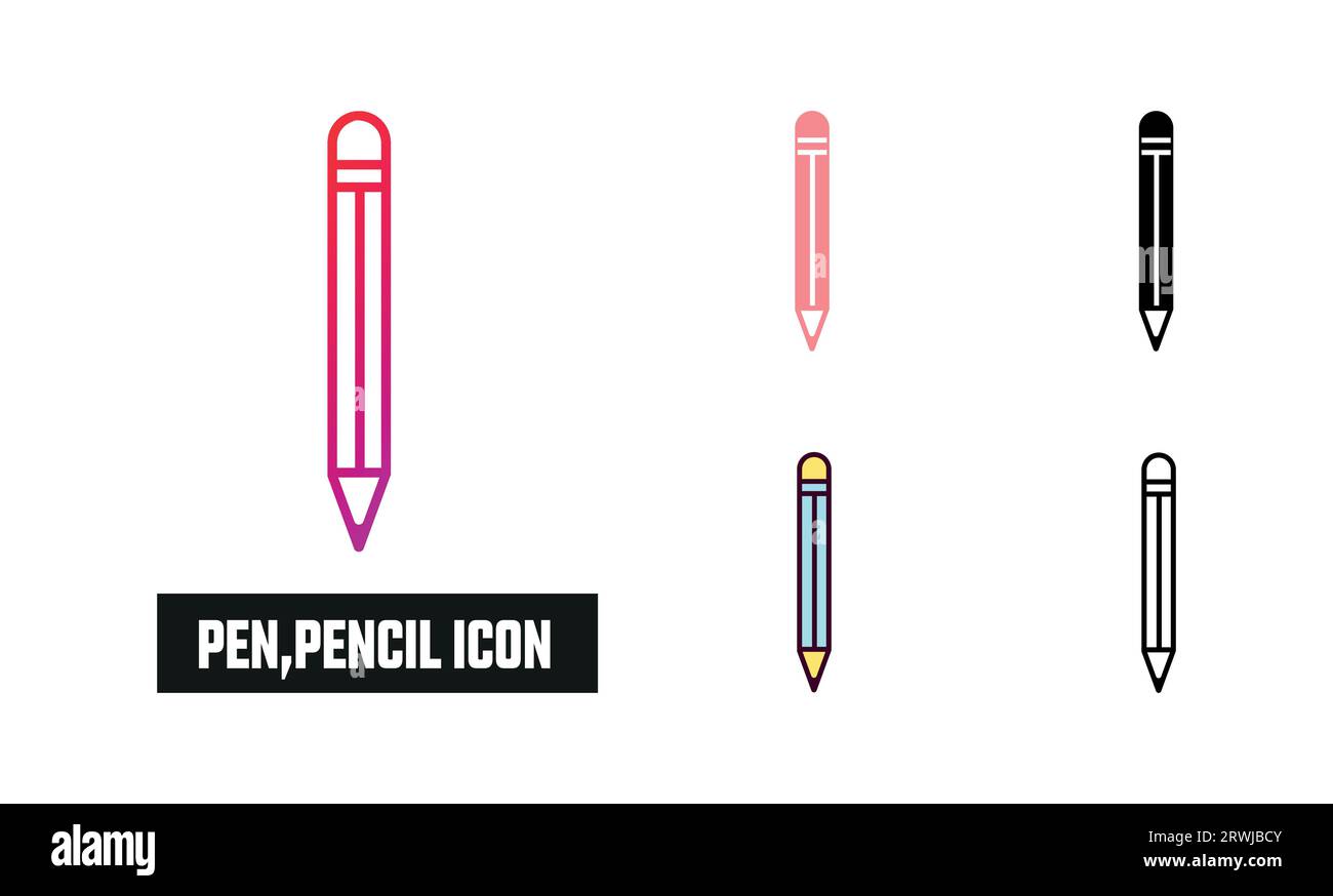 Pen pencil icon hi-res stock photography and images - Alamy