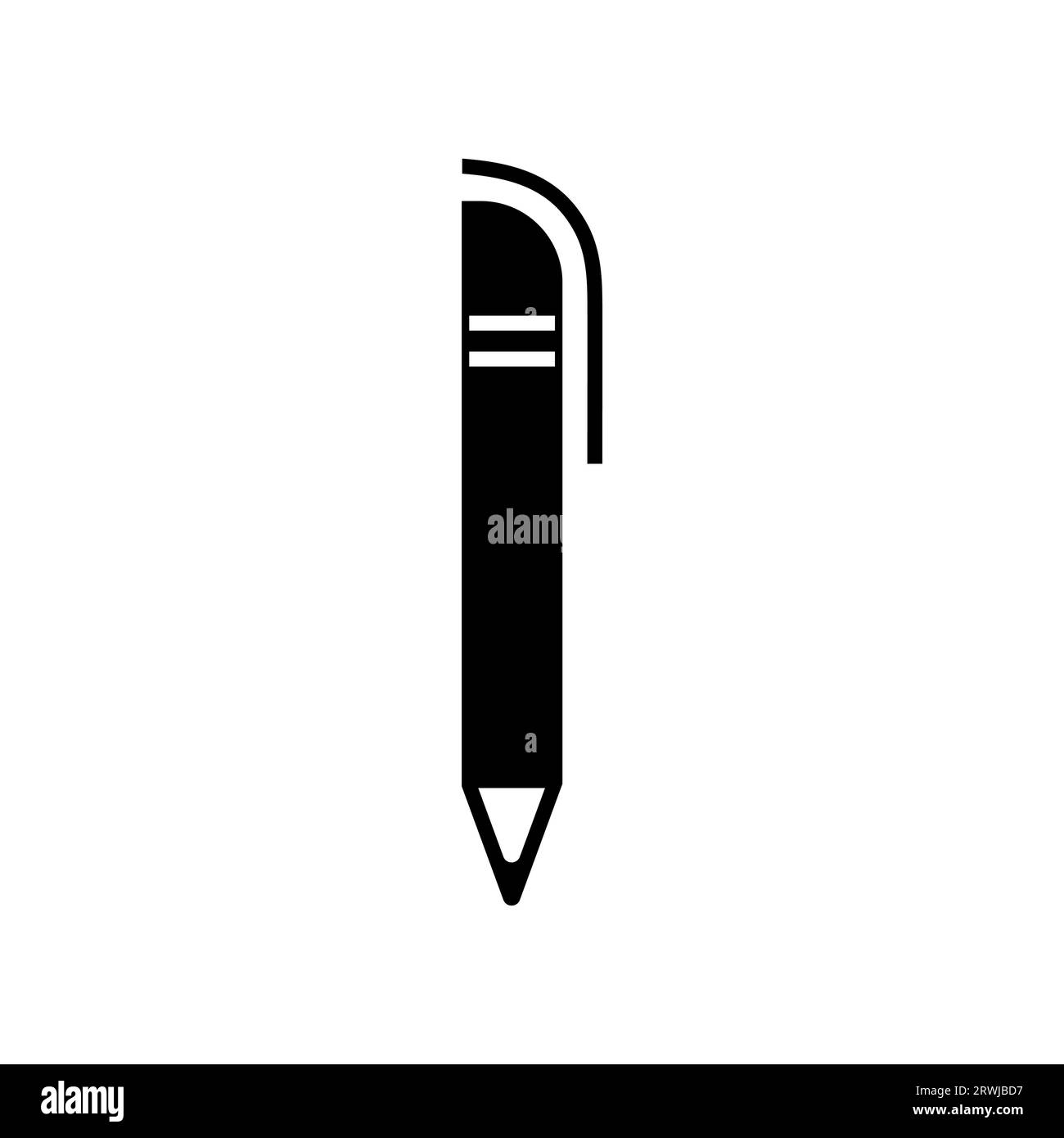Pen, pencil Fill Icon Symbol Vector. Black Glyph Pen, pencil Icon Stock ...