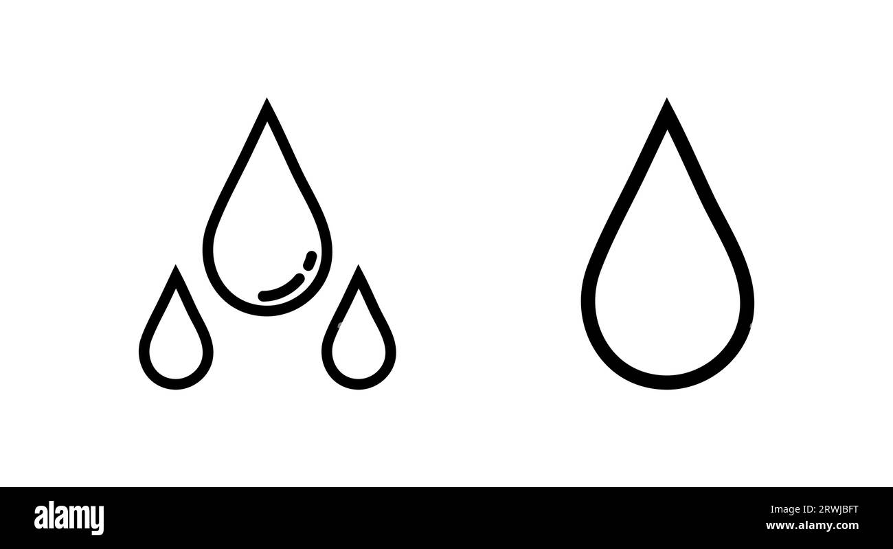 Water Lineal Icon Symbol Vector. Black Outline Water Icon Stock Vector ...