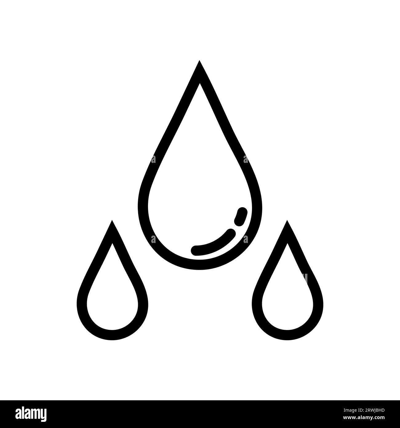 Water Lineal Icon Symbol Vector. Black Outline Water Icon Stock Vector ...