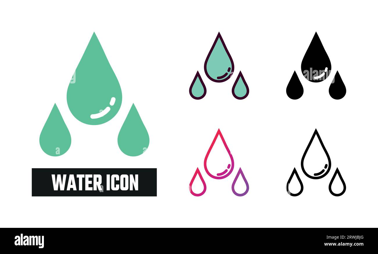 Water Icon Set Vector Illustration Stock Vector Image & Art - Alamy