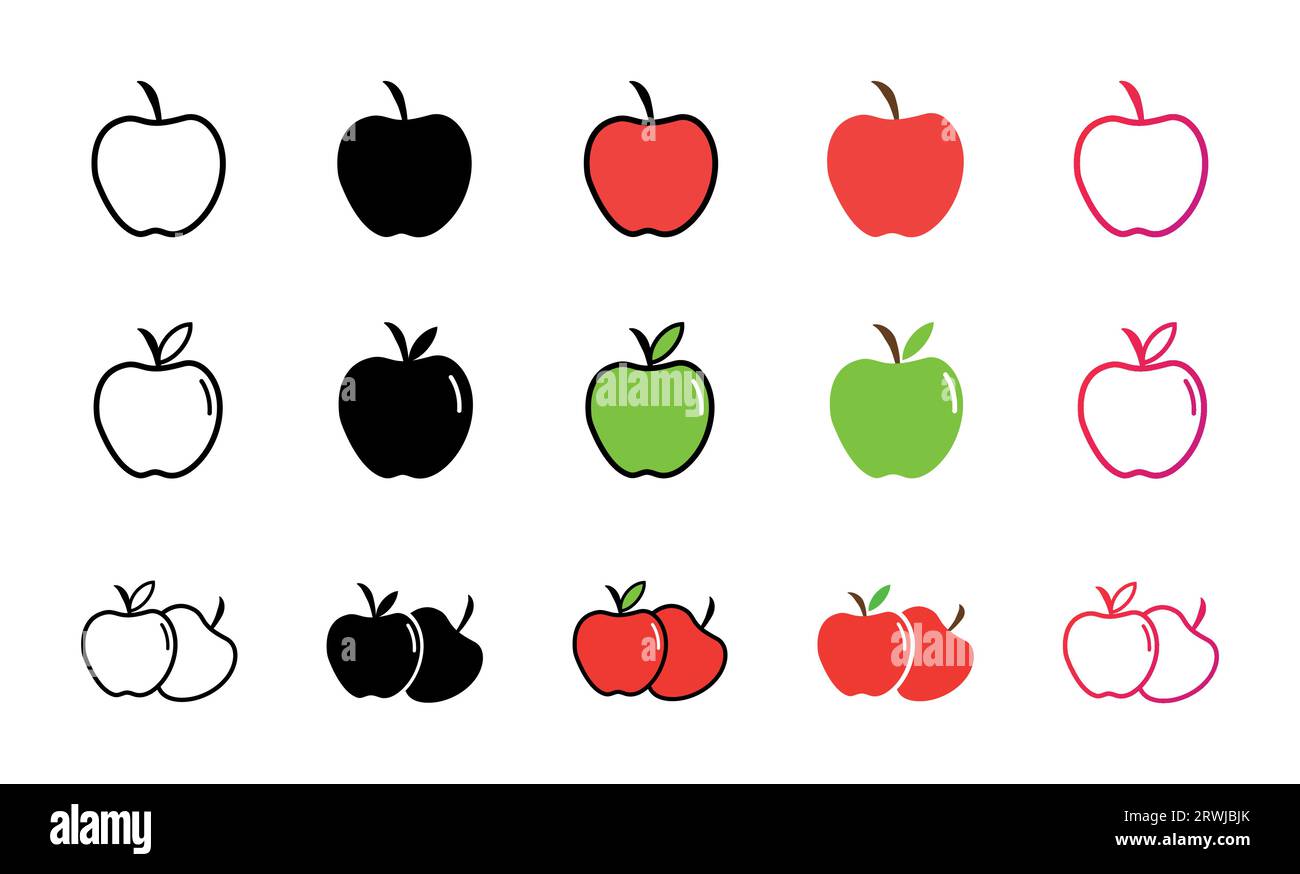 Apple Icon Set Vector Illustration Stock Vector Image & Art - Alamy