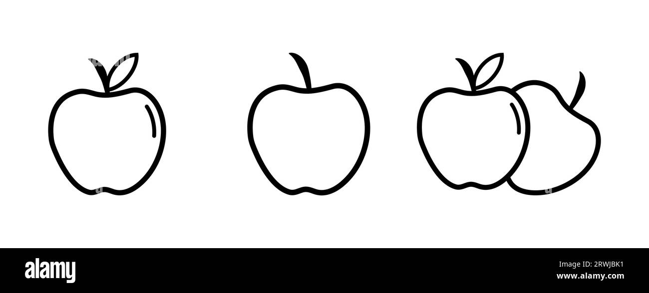 Apple Icon. Lineal Style Apple Outline Icon Vector Illustration Stock ...