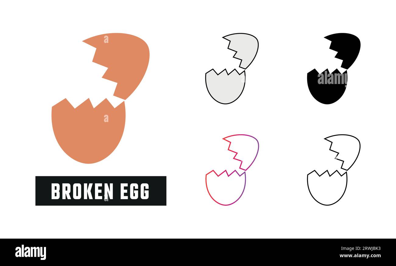 Broken egg icon hi-res stock photography and images - Alamy