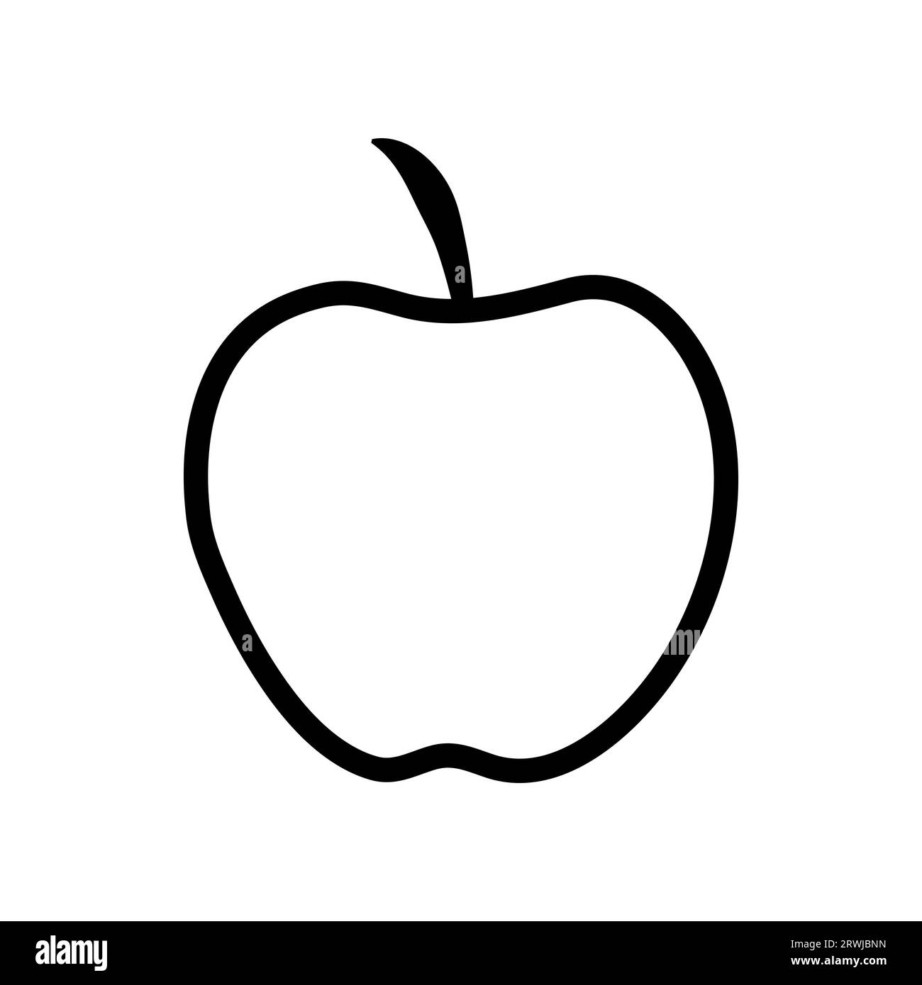 Apple Icon. Lineal Style Apple Outline Icon Vector Illustration Stock ...