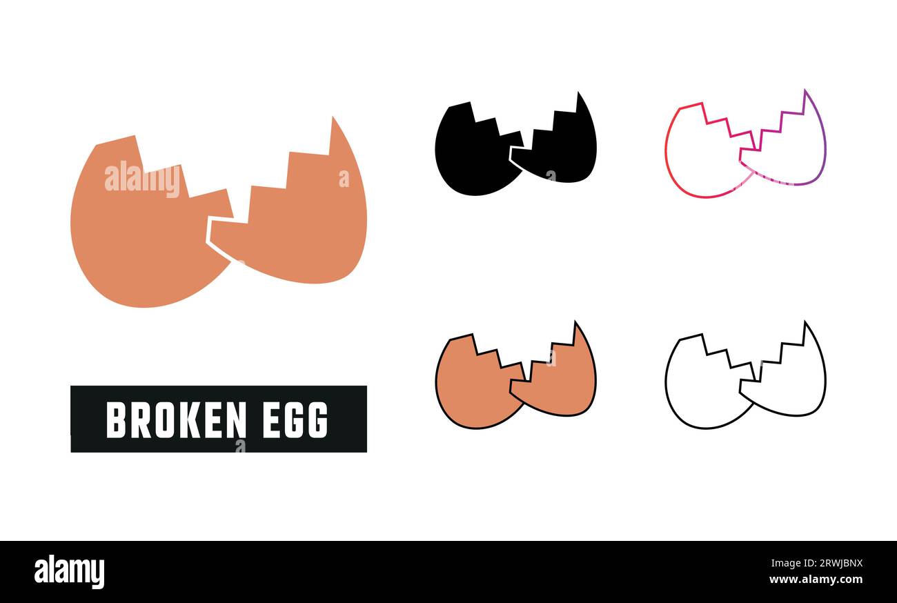 Broken egg icon hi-res stock photography and images - Alamy