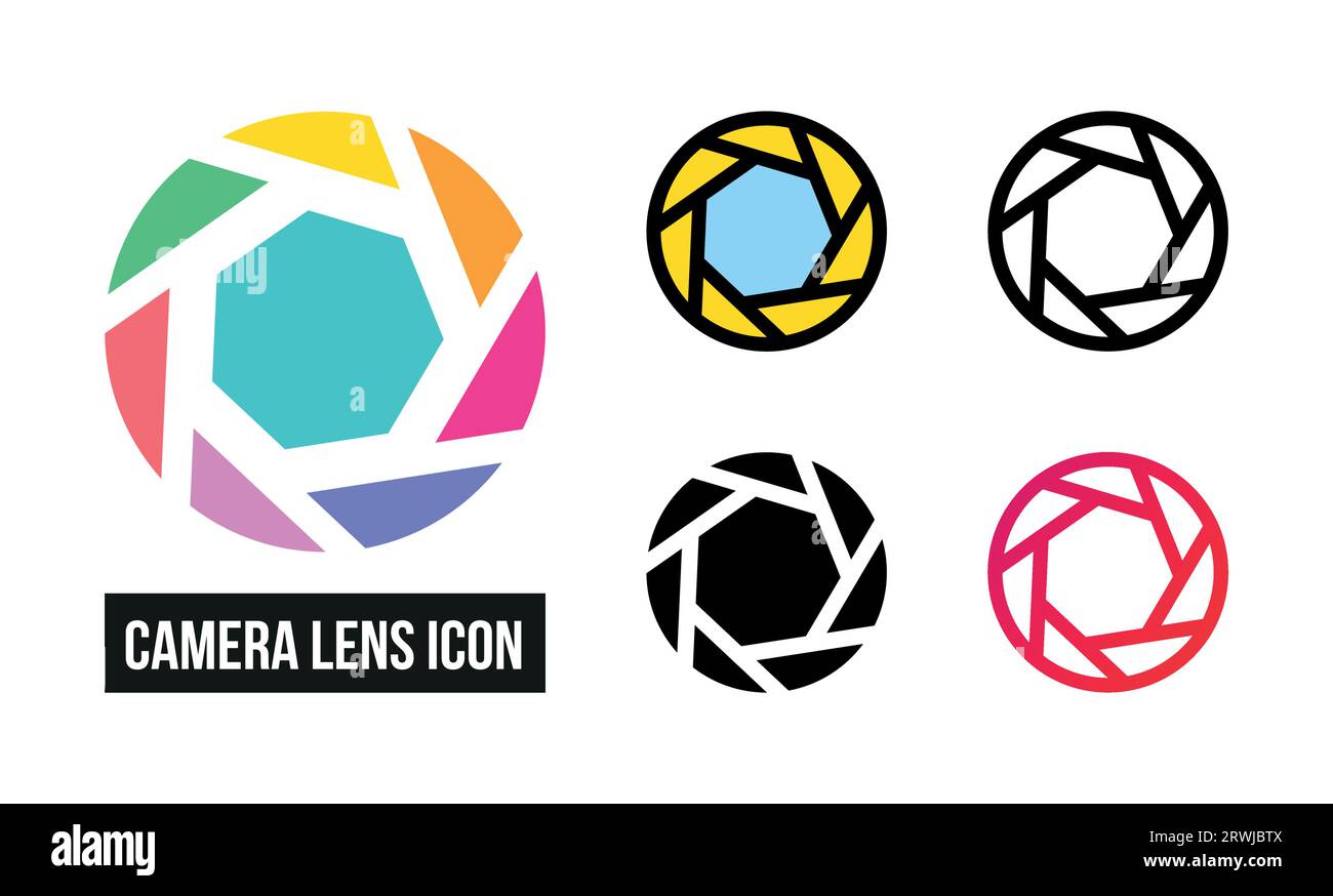 Camera lens Icon Set Vector Illustration Stock Vector Image & Art - Alamy