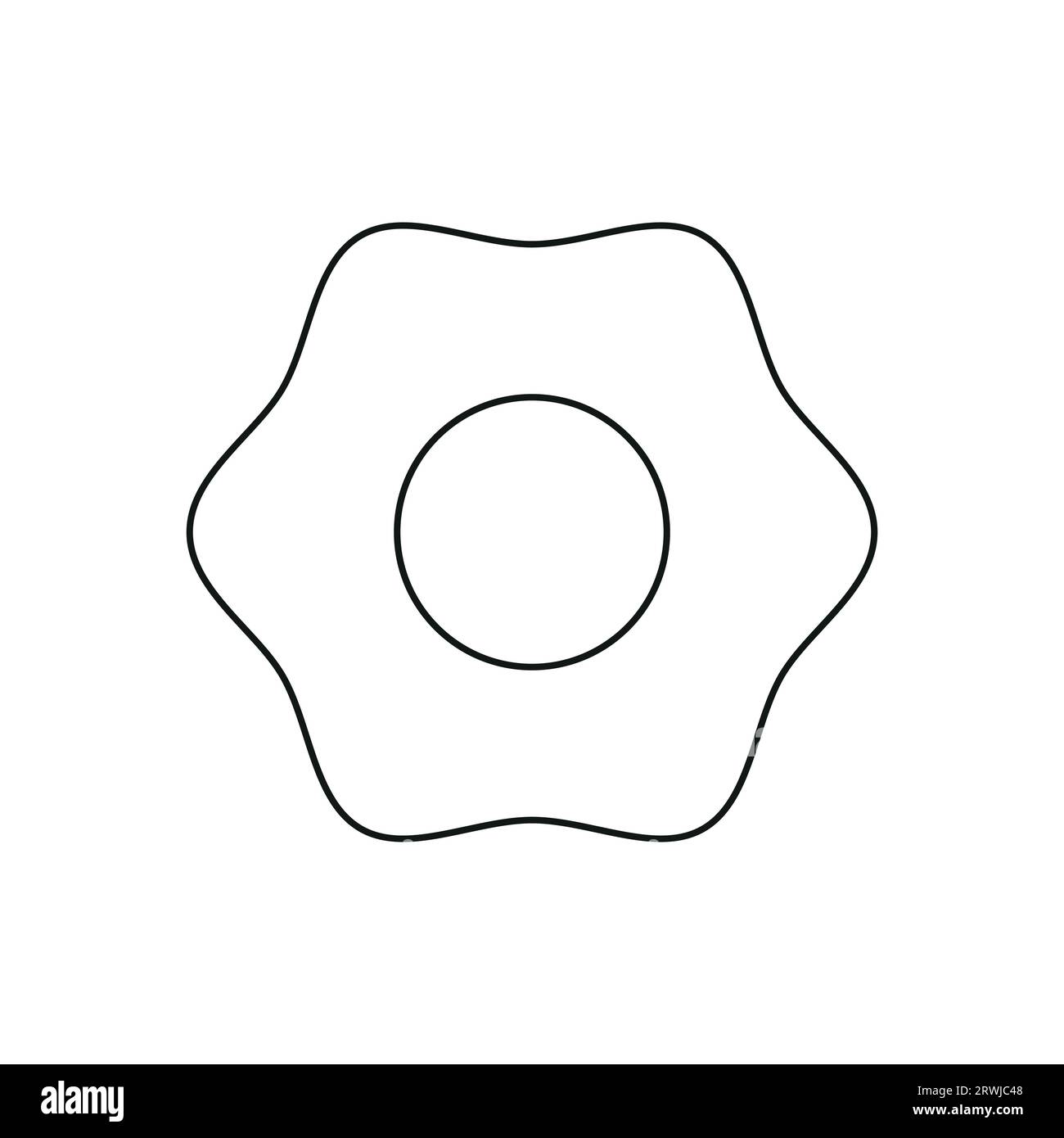 Fried egg Icon. Lineal Style Fried egg Outline Icon Vector Illustration ...