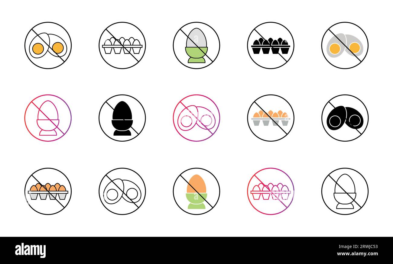 No eggs Icon Set Vector Illustration Stock Vector Image & Art - Alamy