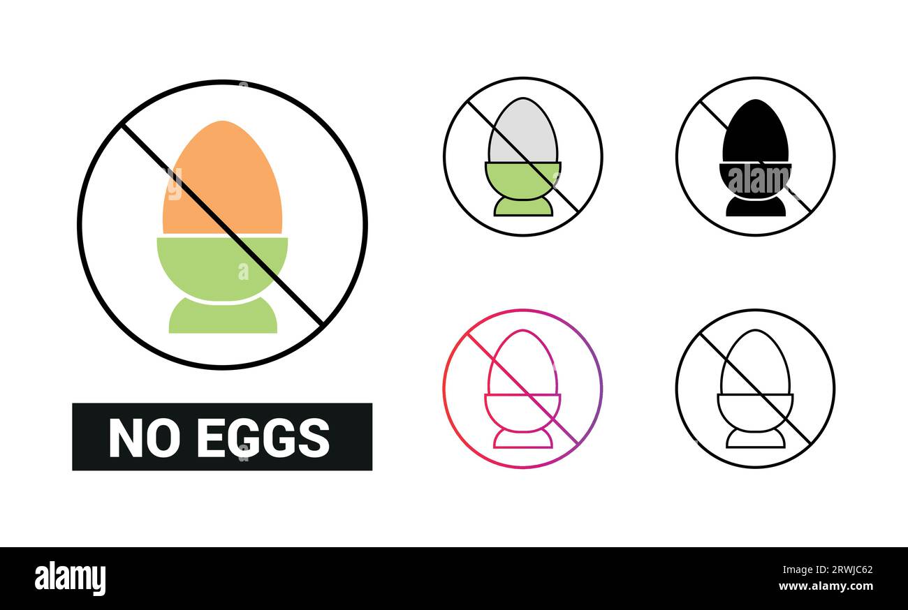 No eggs Icon Set Vector Illustration Stock Vector Image & Art - Alamy