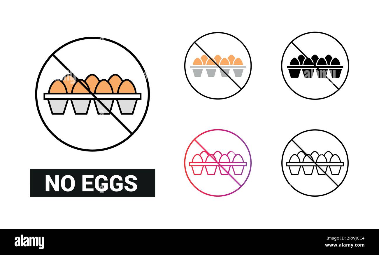 No eggs Icon Set Vector Illustration Stock Vector Image & Art - Alamy