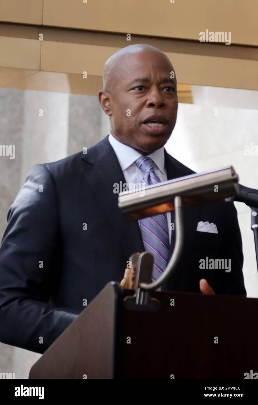 NEW YORK, NEW YORK- SEPTEMBER 19: New York City Mayor Eric Adams ...
