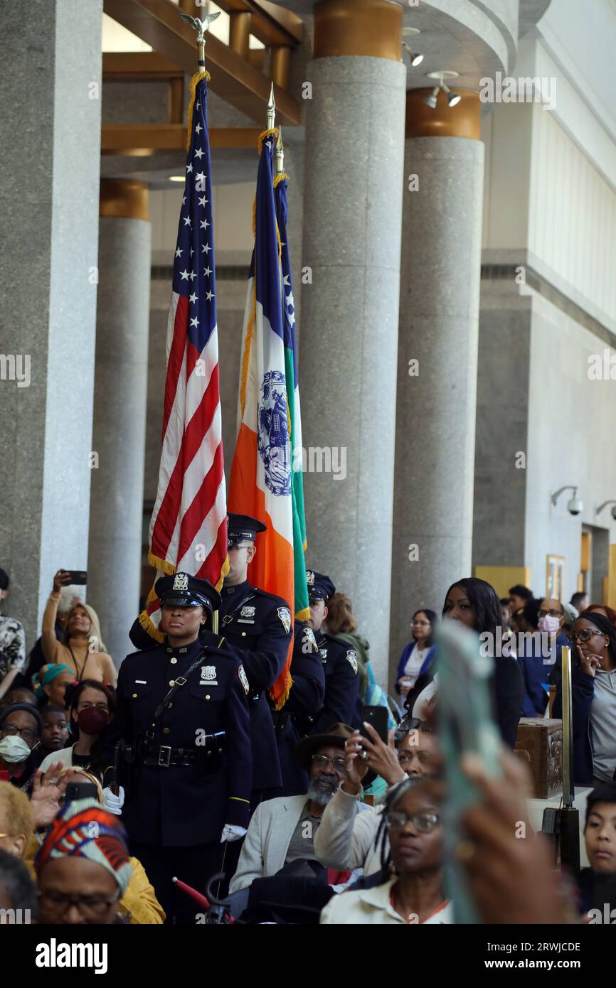 NEW YORK, NEW YORK- SEPTEMBER 19: NYPD Honor Guard attend the John ...