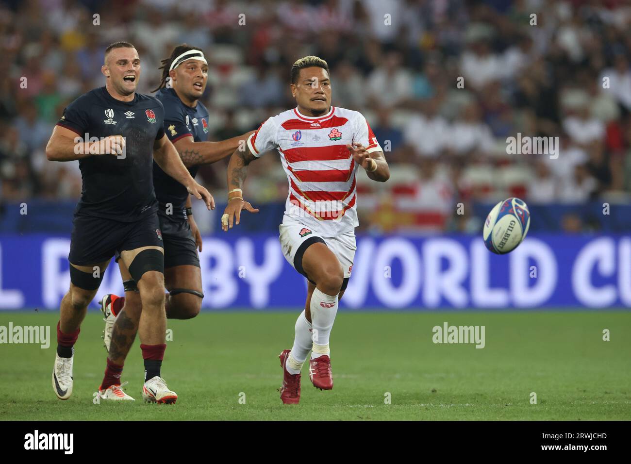 Japan's Lomano Lemeki during the 2023 Rugby World Cup Pool D match ...