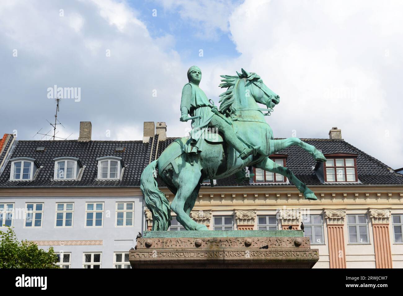 The equestrian statue of Bishop Absalon on Højbro Plads, Copenhagen ...
