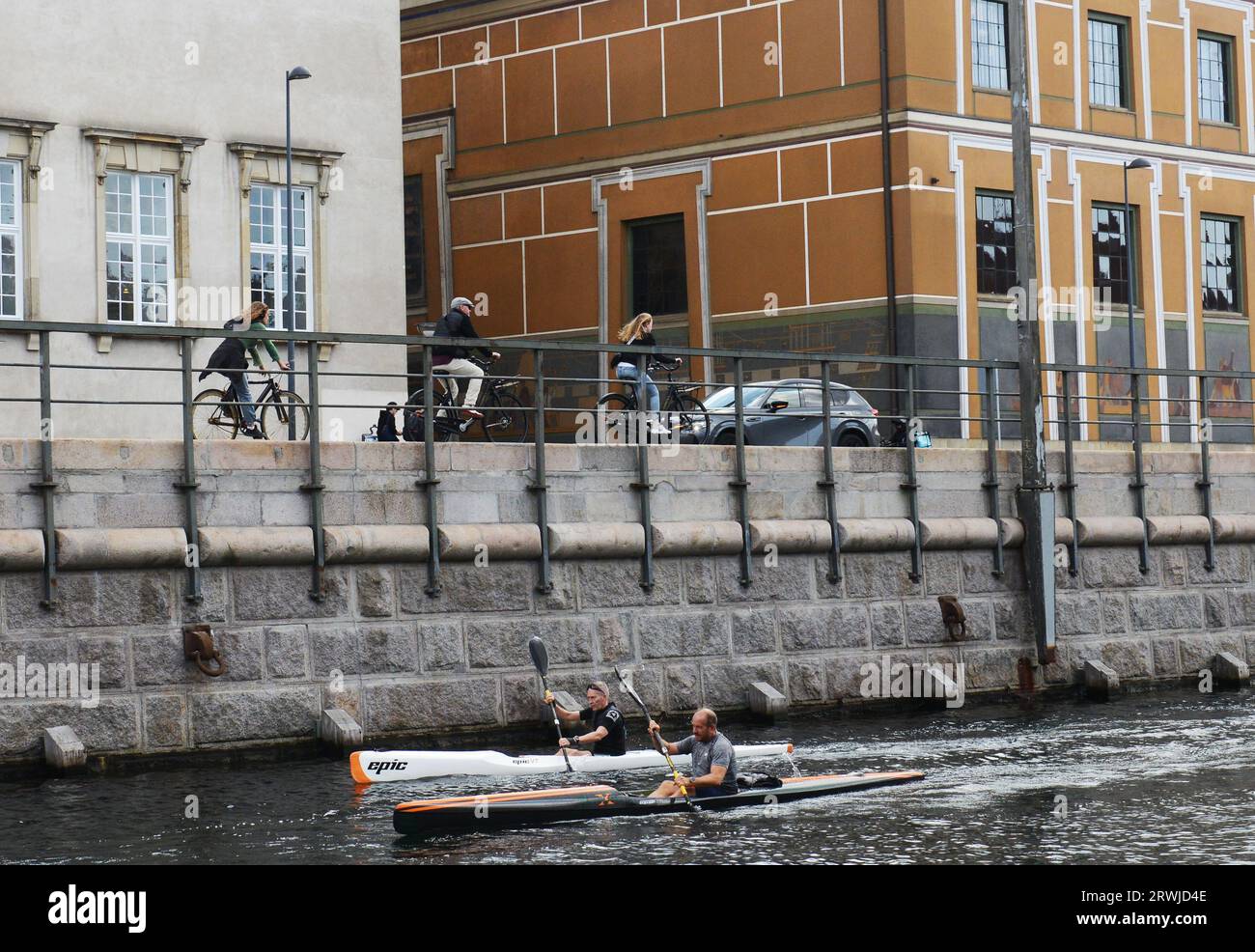 Kayaking in the Slotsholm canal in Copenhagen, Denmark Stock Photo - Alamy