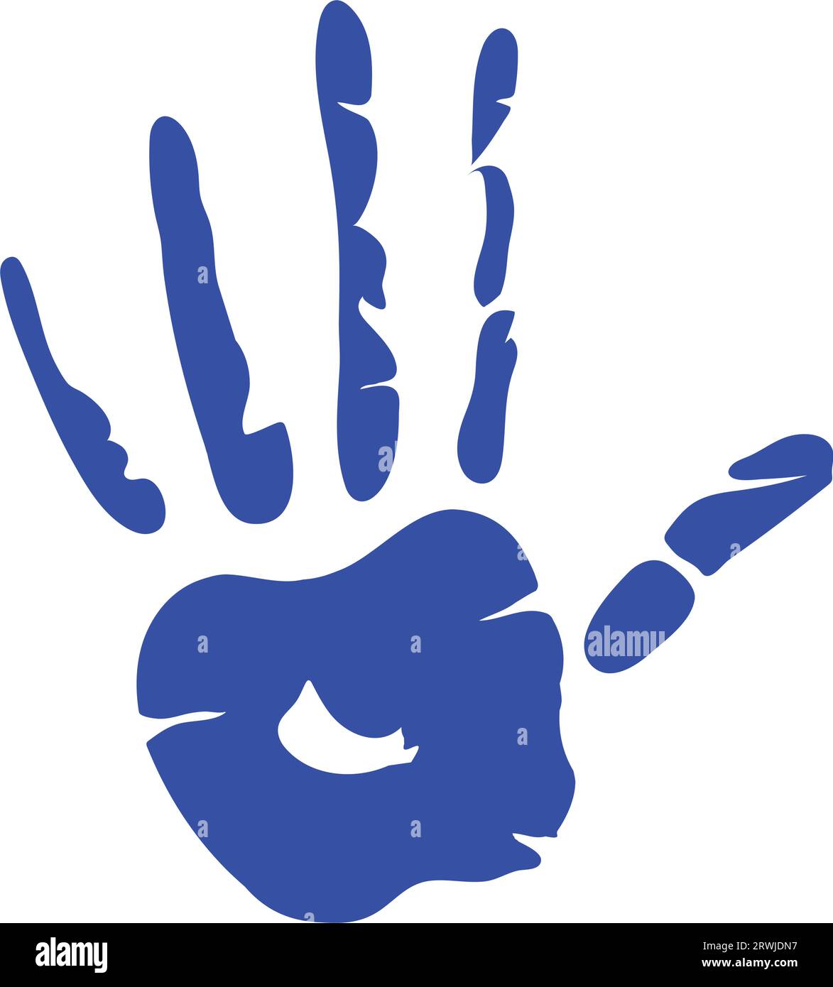 handprint paint color blue illustration Stock Vector Image & Art - Alamy