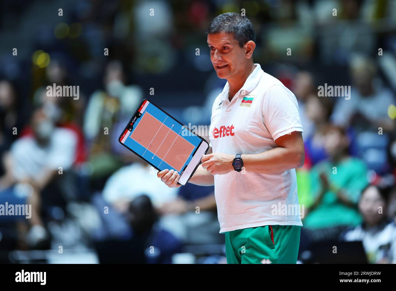 Tokyo, Japan. 19th Sep, 2023. Lorenzo Micelli coach (BUL) Volleyball ...