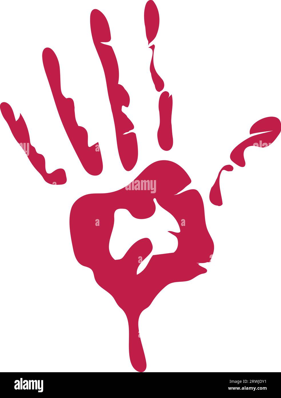 handprint paint color red Stock Vector Image & Art - Alamy