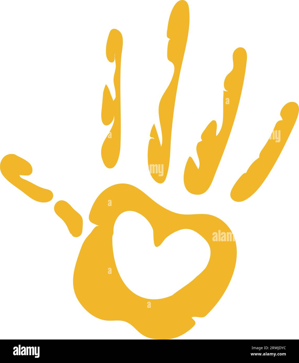 handprint paint color yellow Stock Vector Image & Art - Alamy