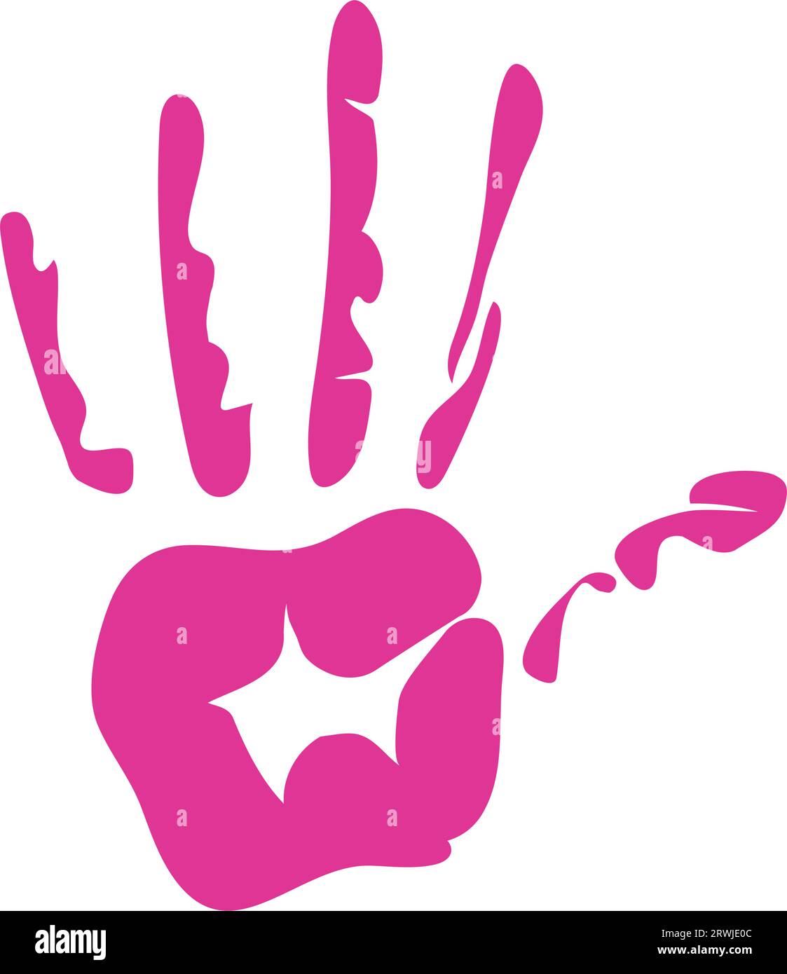 handprint paint color pink illustration Stock Vector Image & Art - Alamy