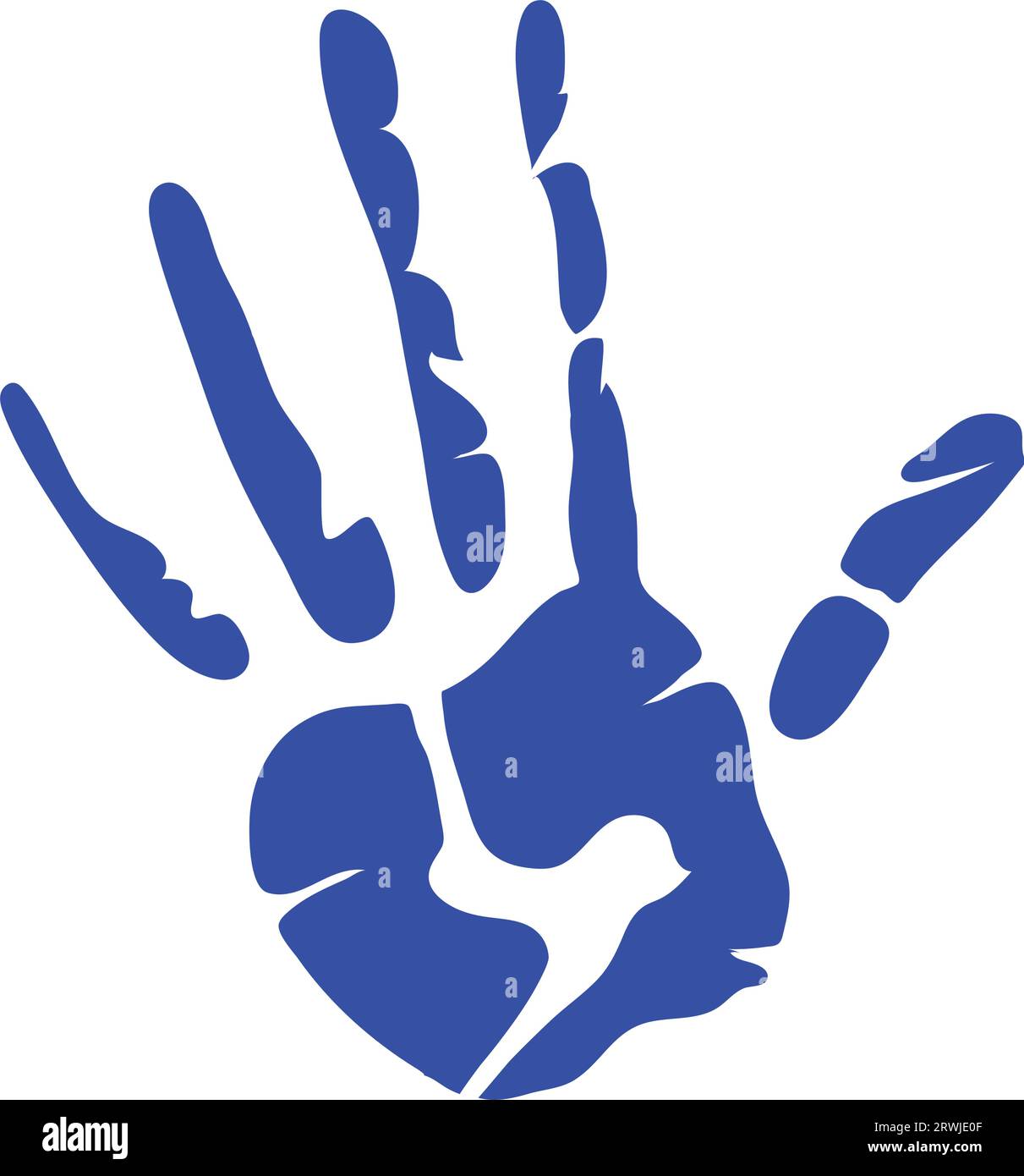 handprint paint color blue Stock Vector Image & Art - Alamy