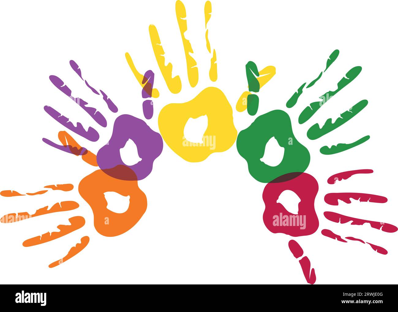 handsprint paint colors illustration Stock Vector Image & Art - Alamy