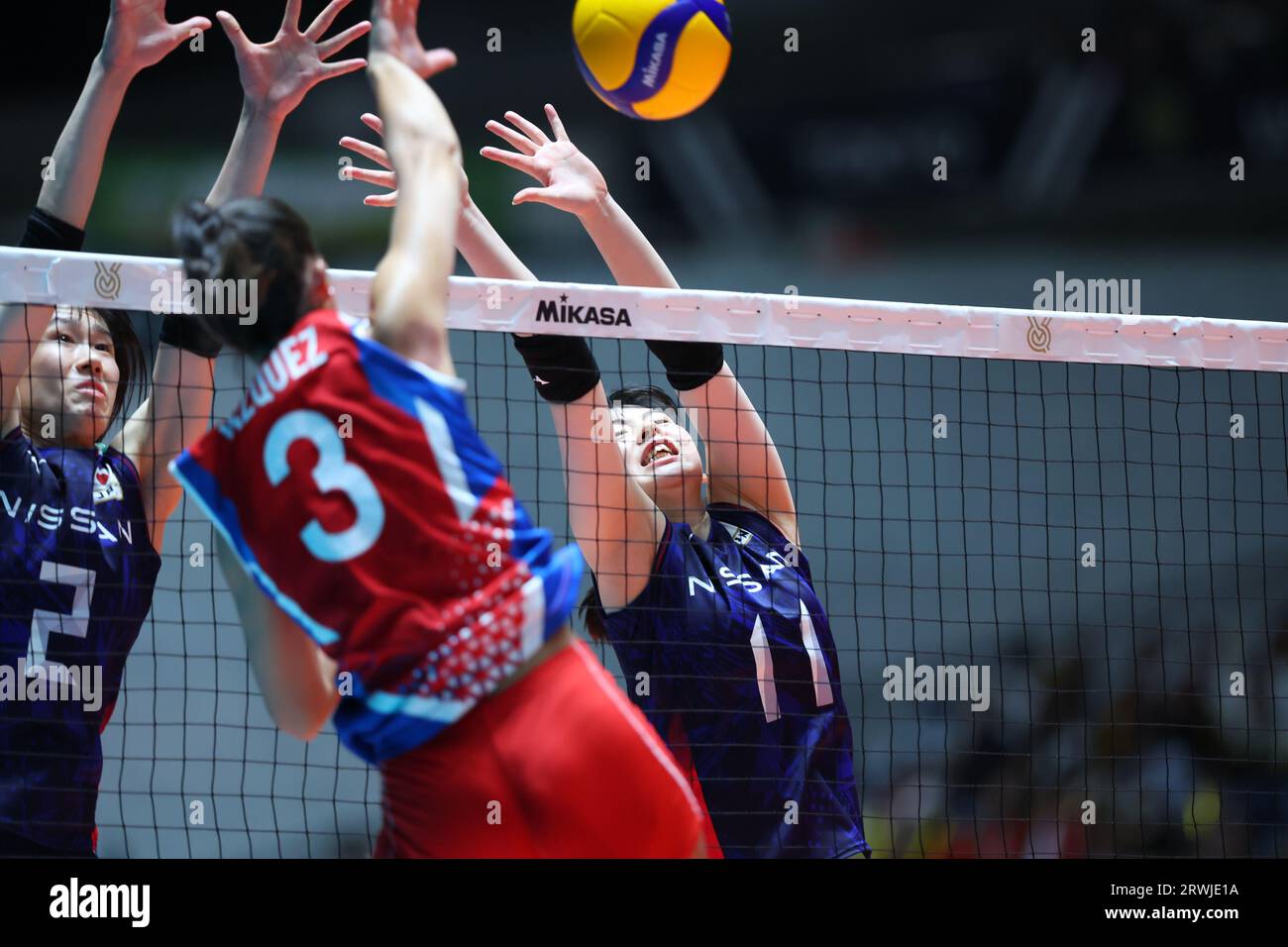 Tokyo, Japan. 19th Sep, 2023. (L-R) Kotona Hayashi, Nichika Yamada (JPN) Volleyball : FIVB Road ...