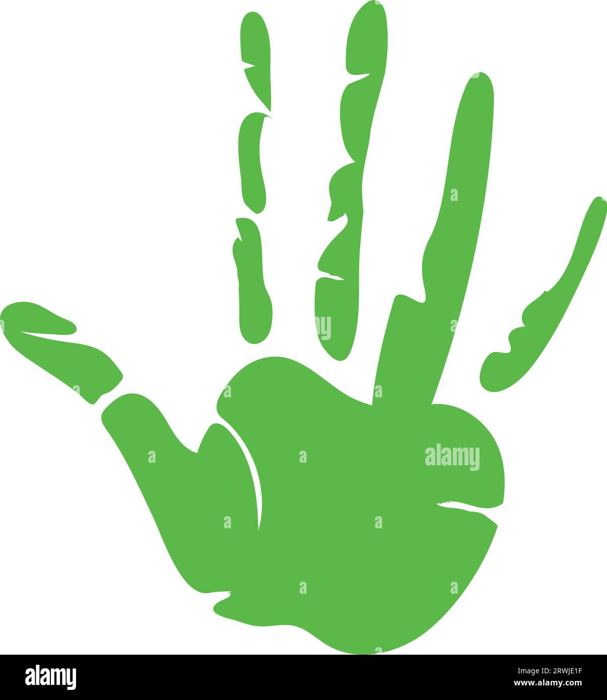 handprint paint color green design Stock Vector Image & Art - Alamy