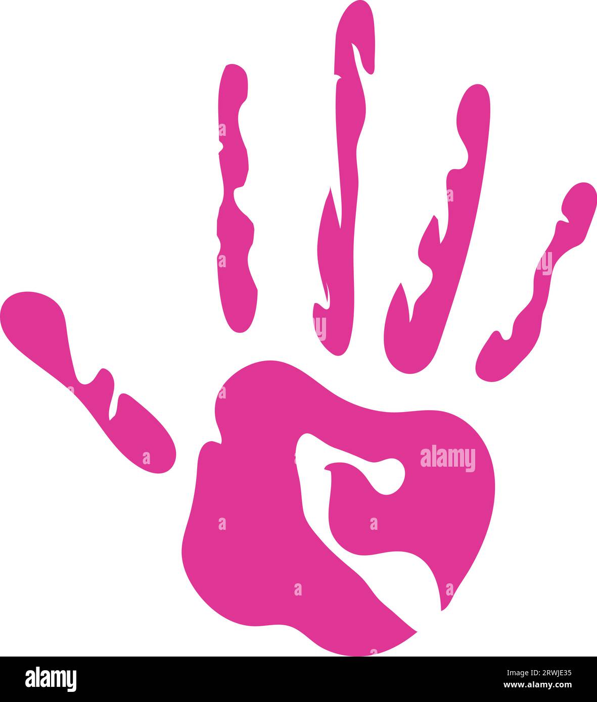 handprint paint color pink Stock Vector Image & Art - Alamy