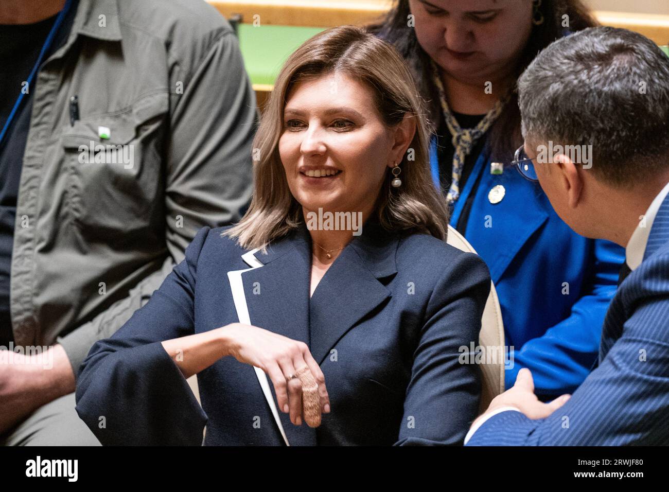 First Lady of Ukraine Olena Zelenska seen as President Volodymyr ...