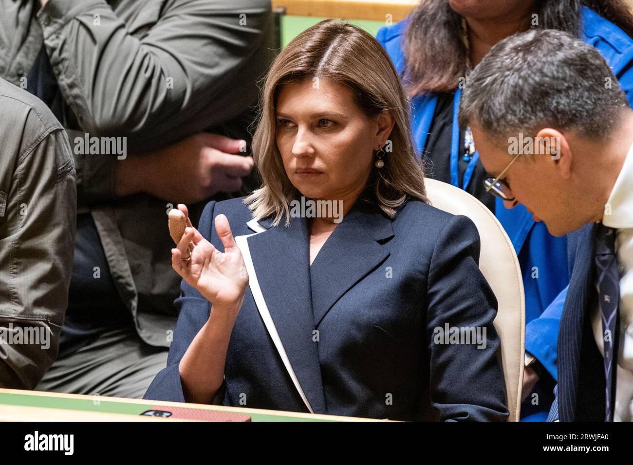 First Lady of Ukraine Olena Zelenska seen as President Volodymyr ...