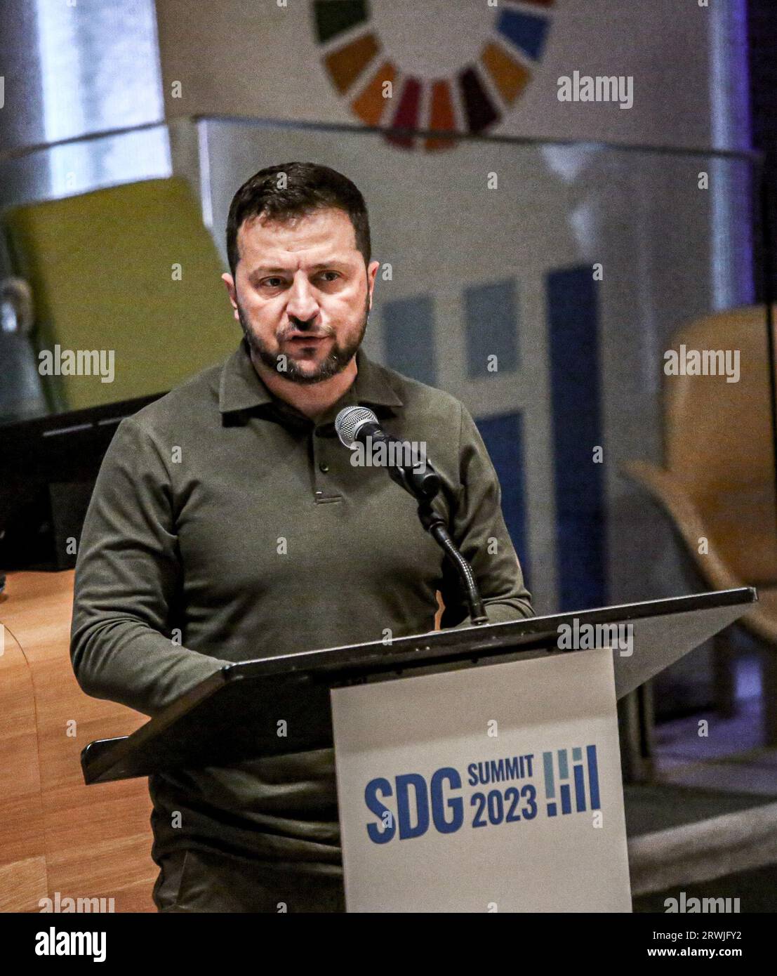 New York, New York, USA. 19th Sep, 2023. VOLODYMYR ZELENSKYY President ...