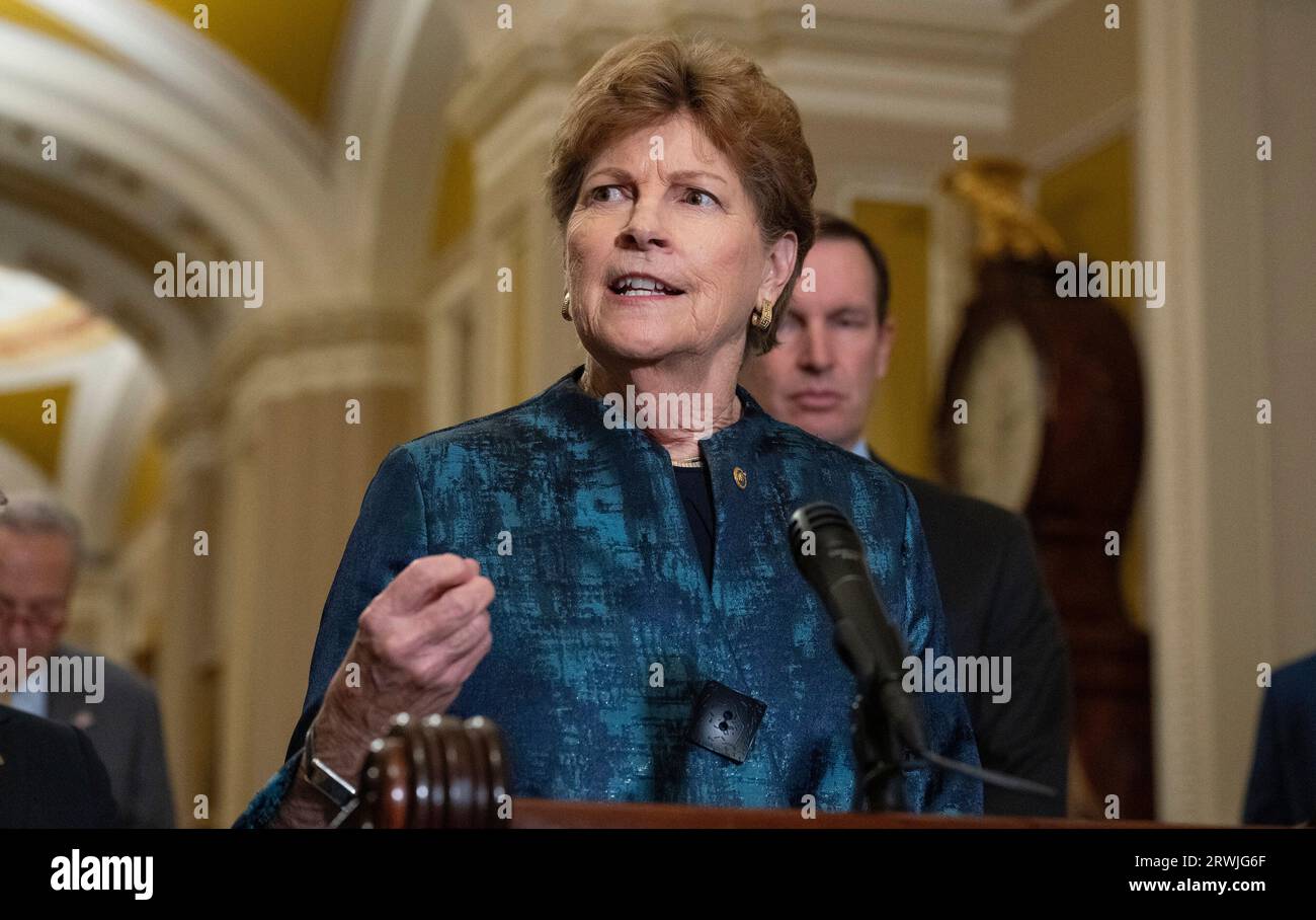 United States Senator Maggie Hassan (Democrat of New Hampshire) makes ...