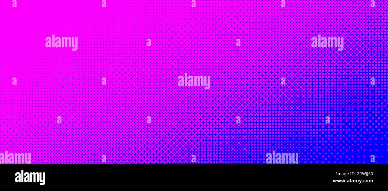 Pixelated bitmap diagonal gradient texture. Blue and pink dither pattern background. Abstract ...