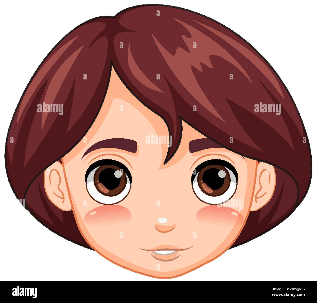 A cartoon illustration of a girl with short hair Stock Vector Image ...