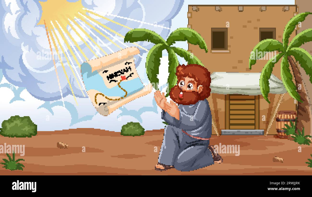 Jonah receives a map from God to guide him in his biblical story Stock ...