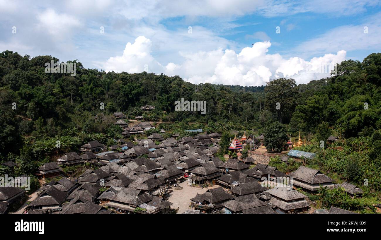 Pu'er. 14th Sep, 2023. This aerial photo taken on Sept. 14, 2023 shows ...
