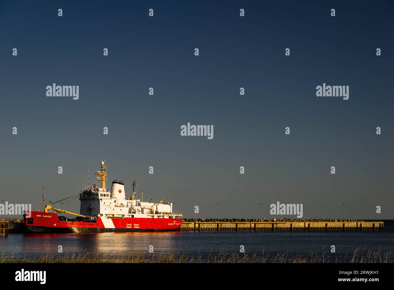 Shipyard & Canadian Coast Guard Ship Les Méchins, Quebec, CA Stock ...