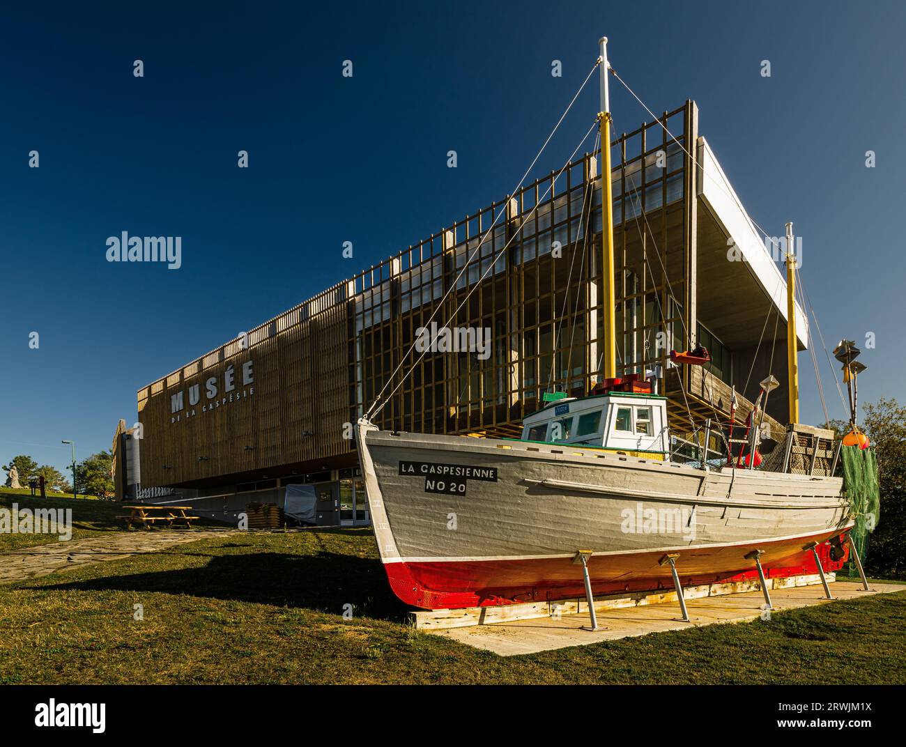 Museum of Gaspésie and Jacques Cartier Monument Gaspé, Quebec, CA Stock ...