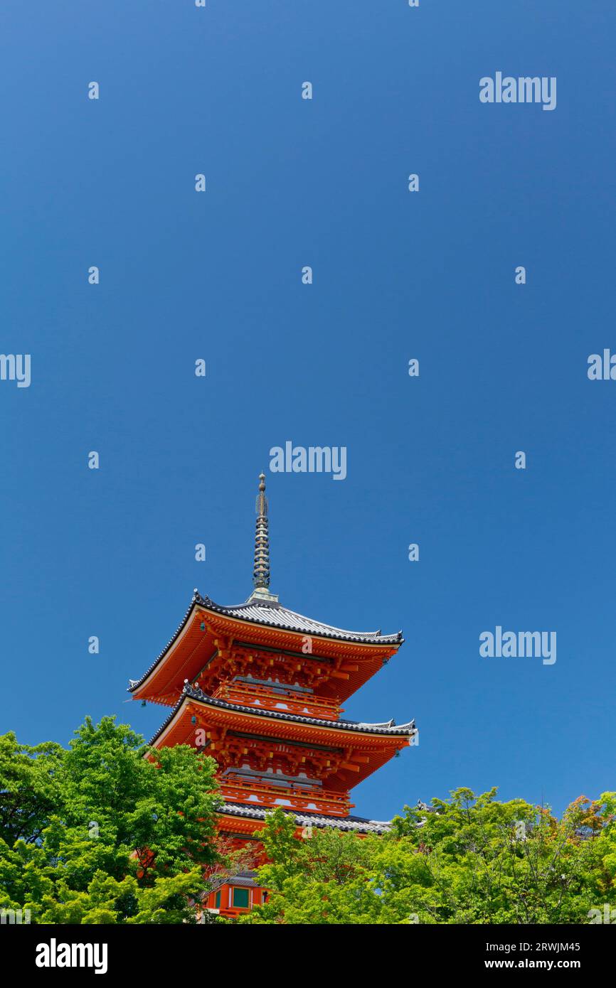 Three-storied Pagoda of Kiyomizu-dera Temple Stock Photo - Alamy