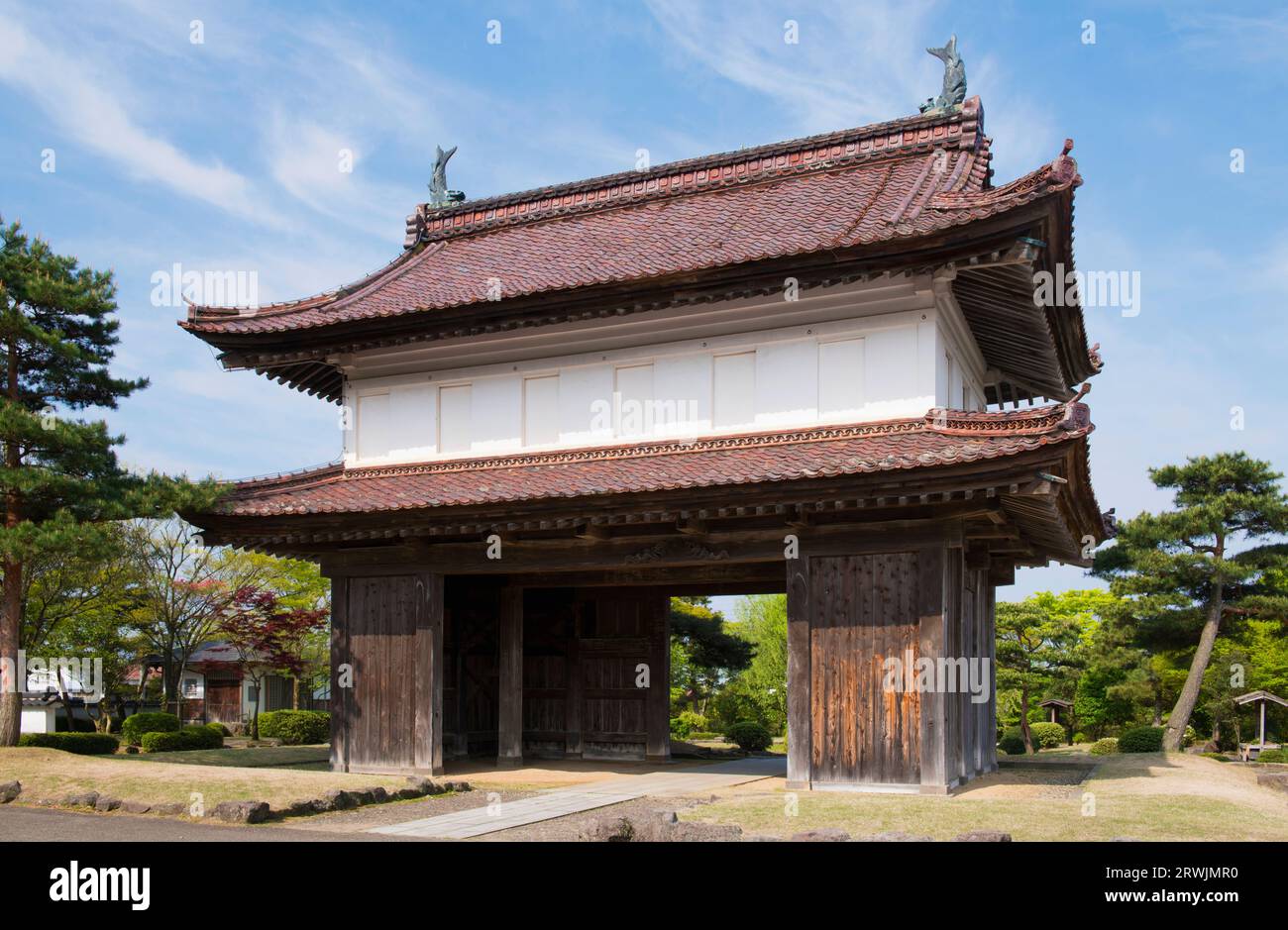 Ote-mon Gate of Matsuyama Castle Stock Photo - Alamy