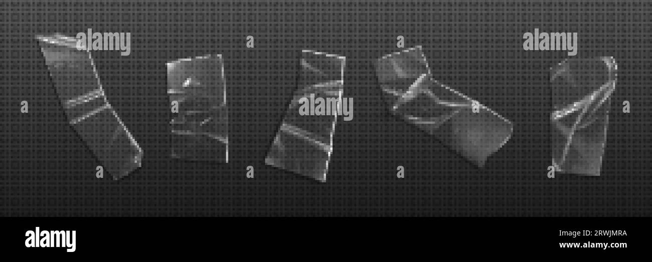 Realistic set of adhesive plastic tape isolated on transparent ...