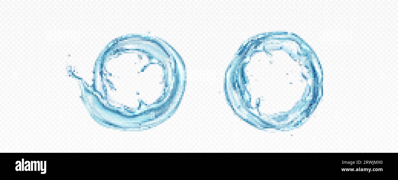 Circle water splash on transparent background. Realistic vector ...