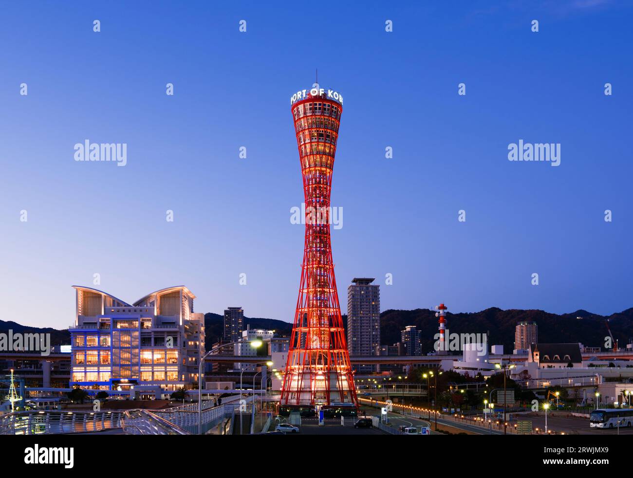 Kobe Port Tower at night Stock Photo - Alamy