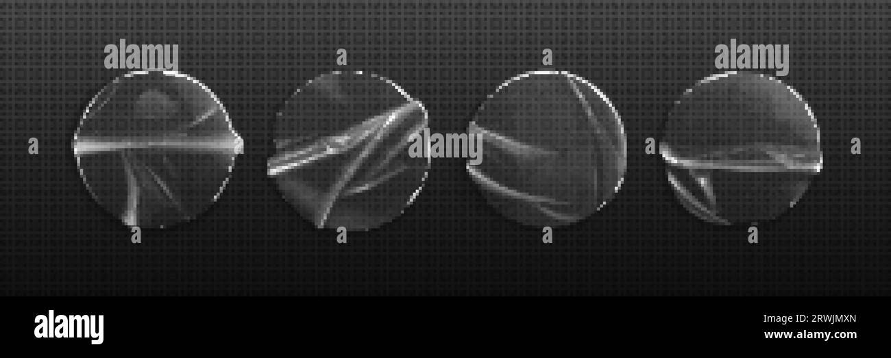 Transparent plastic adhesive sticker mockup. Realistic vector ...