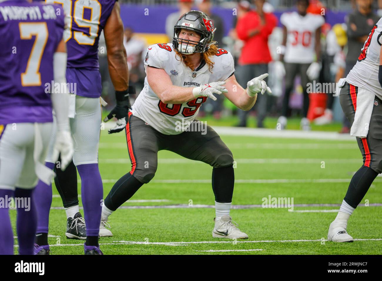 Tampa Bay Buccaneers guard Cody Mauch prepares to play against the ...