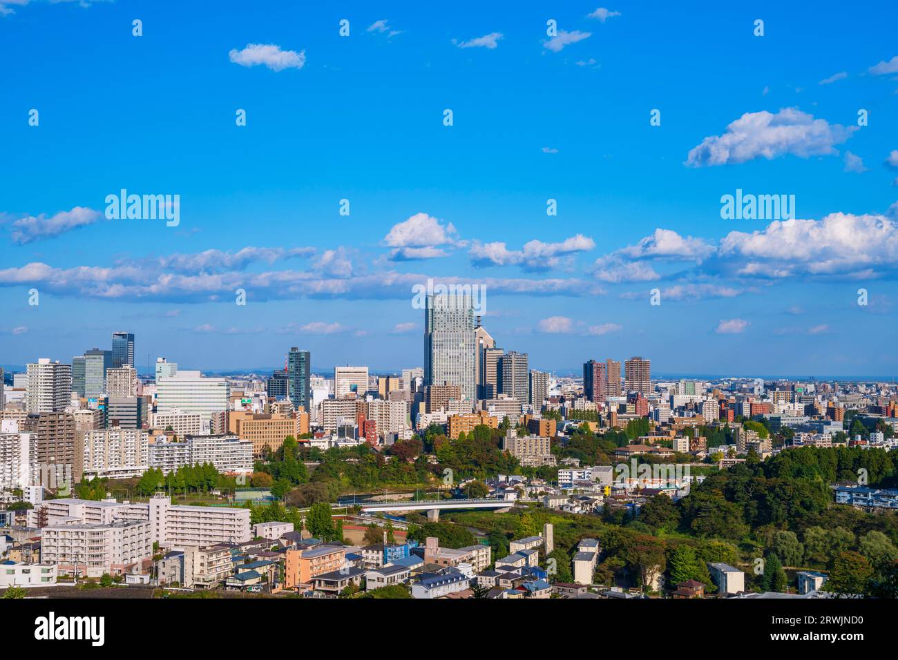 View of Sendai City from Sendai Castle Ruins Stock Photo - Alamy