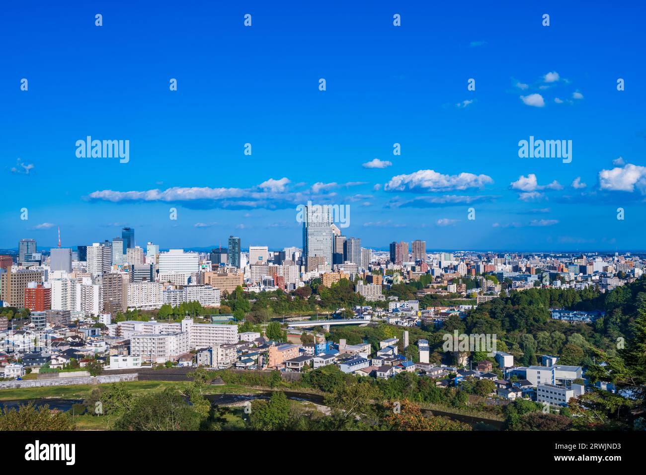 View of Sendai City from Sendai Castle Ruins Stock Photo - Alamy